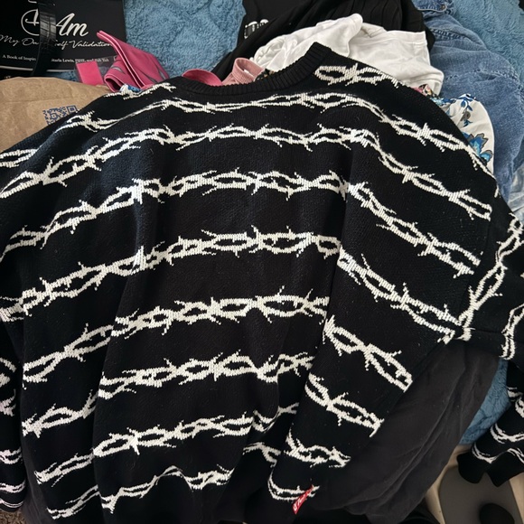 Other | Sam And Colby Black And White Barbed Wire Sweater | Poshmark